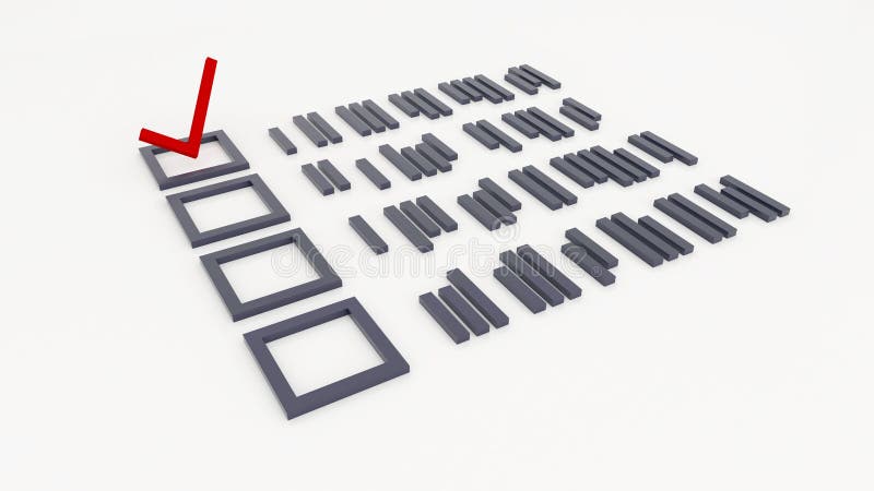Red Check Mark with Multiple Choice Stock Photo - Image of sign, answer ...