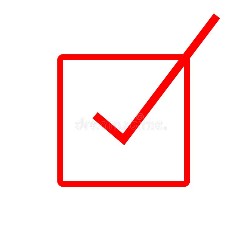 Red Check Mark. Square Box Outline. Approval Symbol. Vector ...