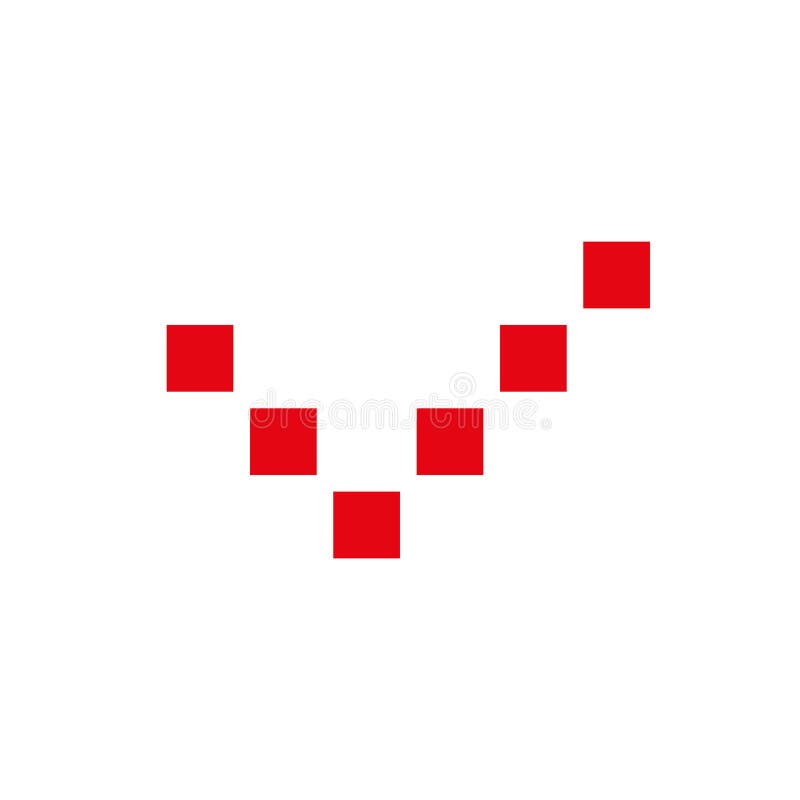 Red Check Mark Symbol. Vector Icon. Pixel Art and Dot Style Stock ...