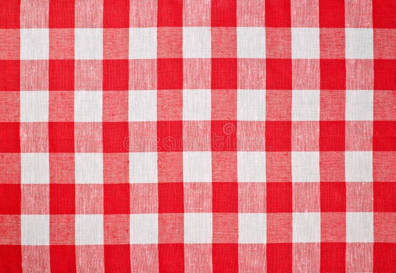 Red Checked Fabric Tablecloth Stock Image - Image of detail, picnic ...