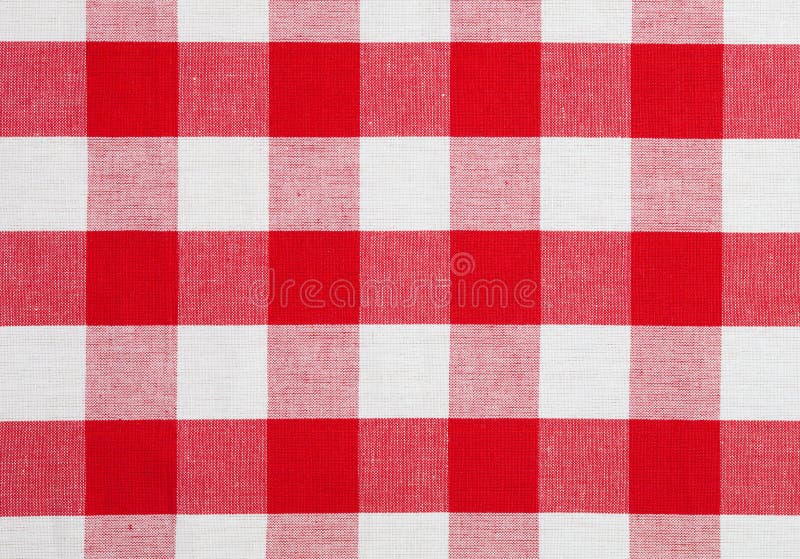 Red Checked Fabric Tablecloth Stock Photo - Image of cotton, plaid ...