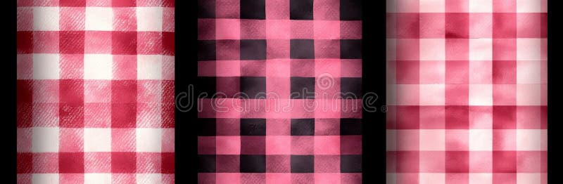 Red Checked Pattern with Watercolor Animals in a Farm-themed ...