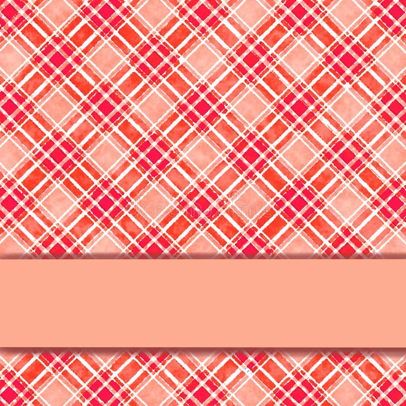 Red Checkered Background with Wide Stripe for Text. Geometric Pattern ...