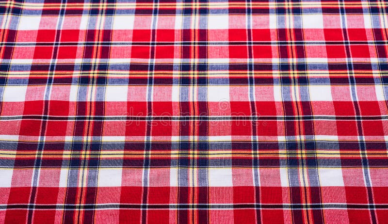 Red Checkered Fabric Background Texture. Stock Photo - Image of kitchen ...