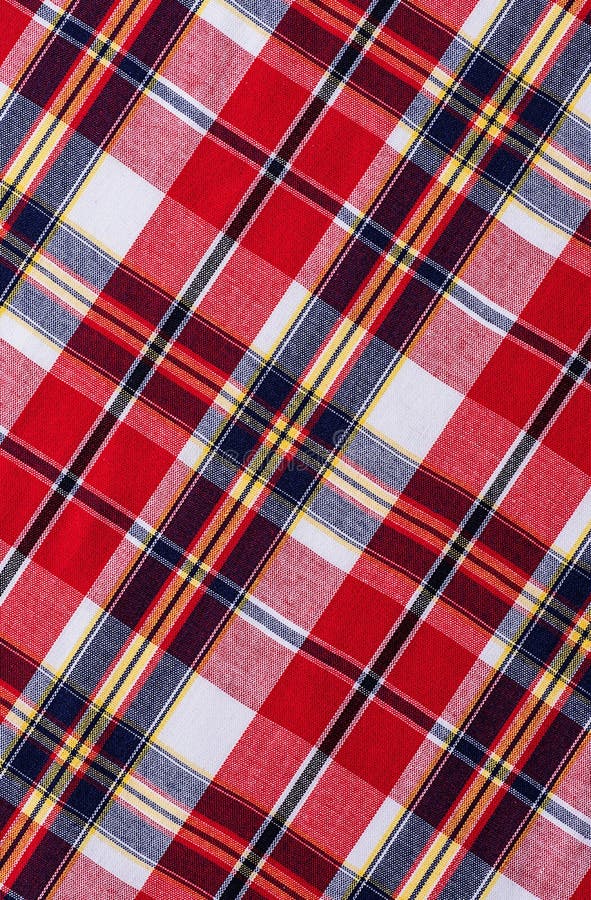 Red Checkered Fabric Background Texture. Stock Photo - Image of cover ...