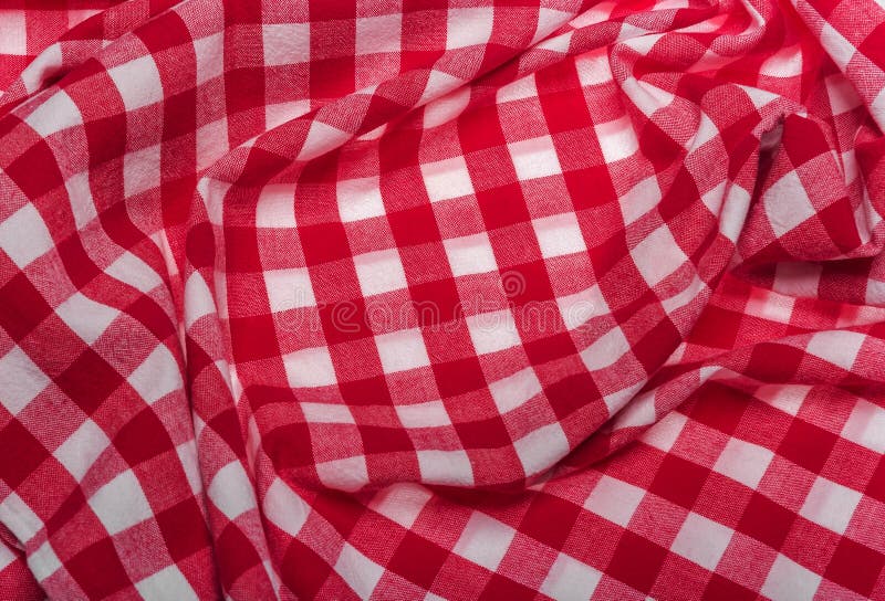 Red checkered napkin. stock image. Image of drapery - 118477947