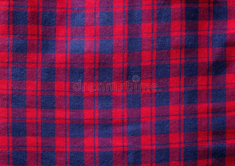 Red Checkered Material on Clothes Shirt, Background. Macro, Texture ...
