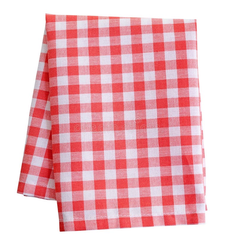 Red Checkered Tablecloth Isolated on White Background Stock Photo ...