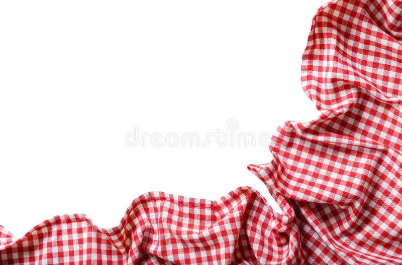 Red Checkered Tablecloth Isolated on White Background Stock Image ...