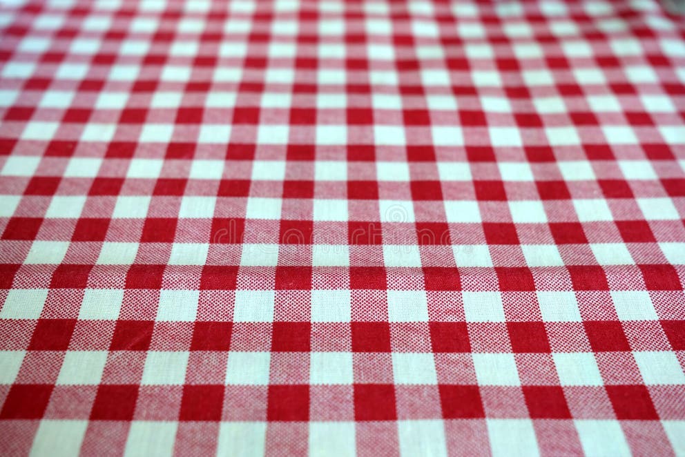 Red Checkered Tablecloth Texture Background. Stock Image - Image of ...
