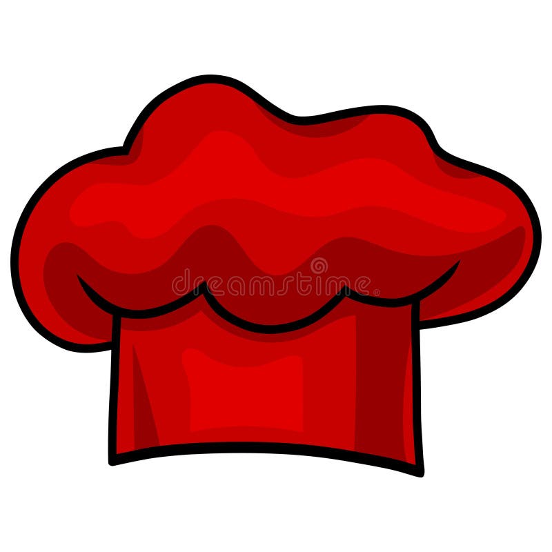 Red Chef Hat Drawing Illustration Vector Stock Vector - Illustration of ...