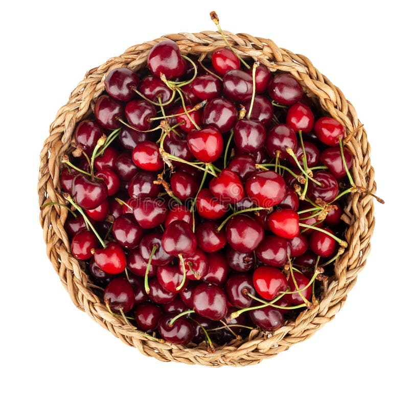 Red cherries path isolated stock photo. Image of cutout - 257737048