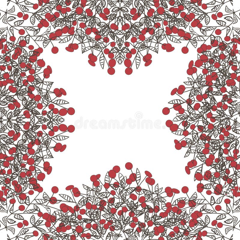 Red Cherry Blossom Frame Ilustration Stock Illustration - Illustration ...