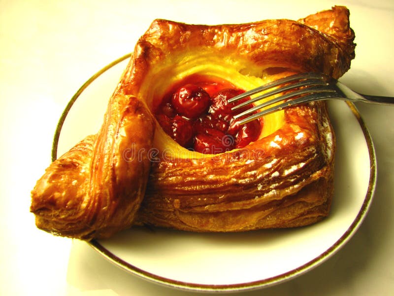 Red Cherry Danish Pastry stock image. Image of bread, cake - 6786809