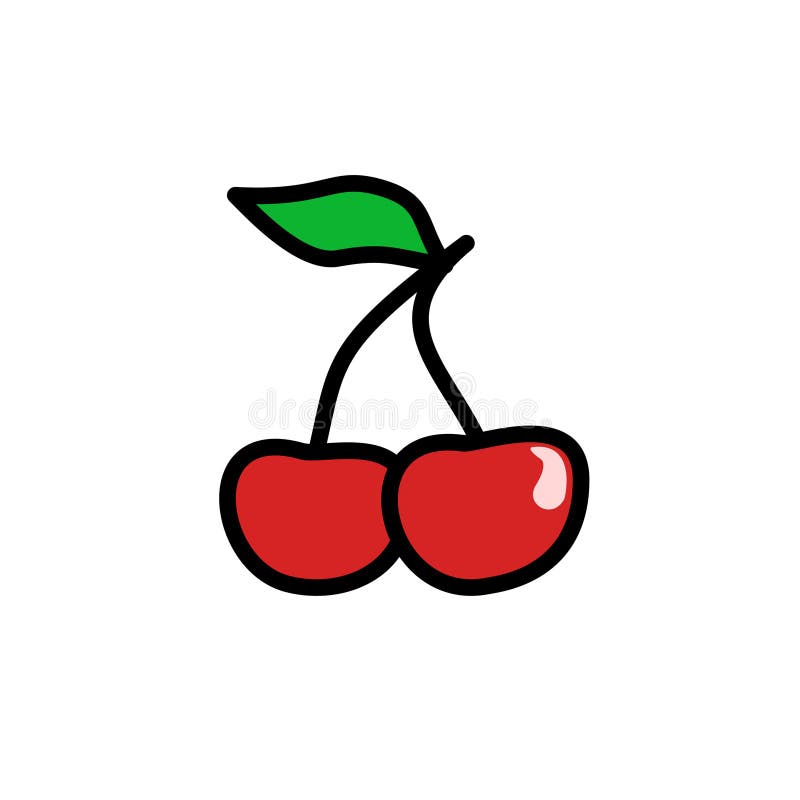 Red Cherry Fruit Design, Cherry Icon Stock Vector - Illustration of ...