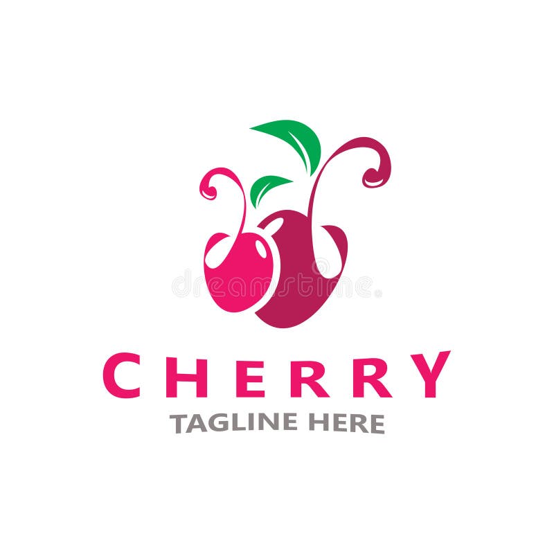 Red Cherry Fruit Logo, Vector Illustration, Fruit Business Design Stock ...