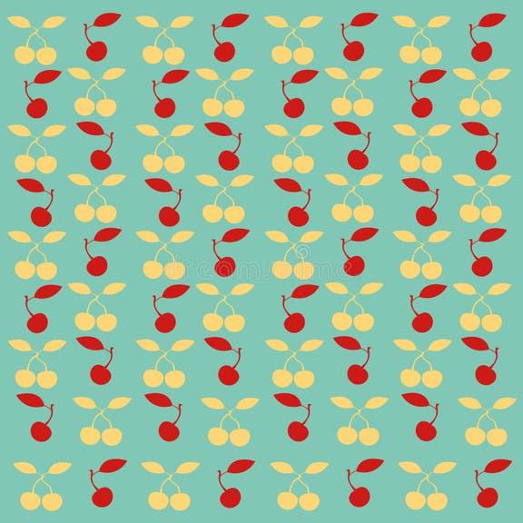 Red Cherry Pattern Design, Flat Cherry Pattern Template Vector Stock ...