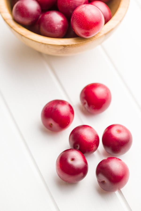 The red cherry plums fruit stock image. Image of agriculture - 155443119