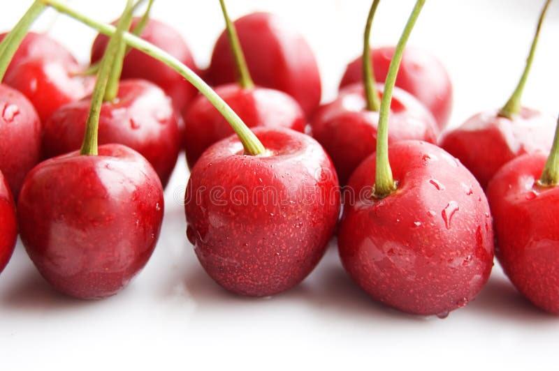 Red cherry row stock image. Image of closeup, tasty, beautiful - 15030025