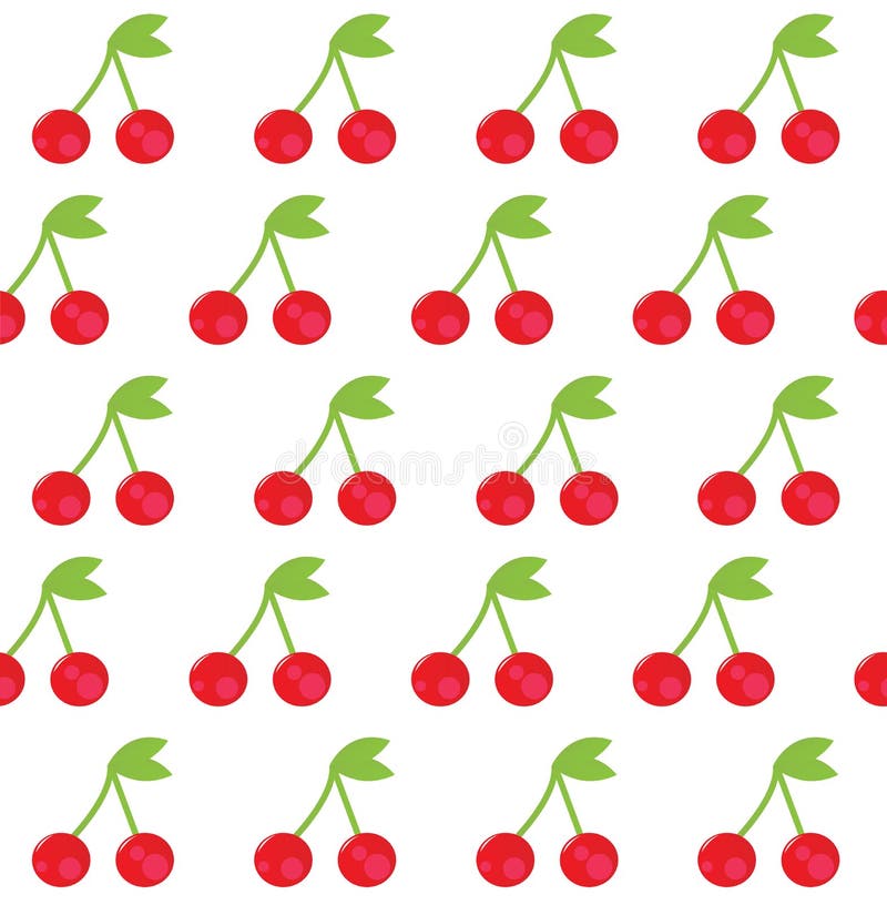 Red Cherry Seamless Background or Pattern Stock Vector - Illustration ...