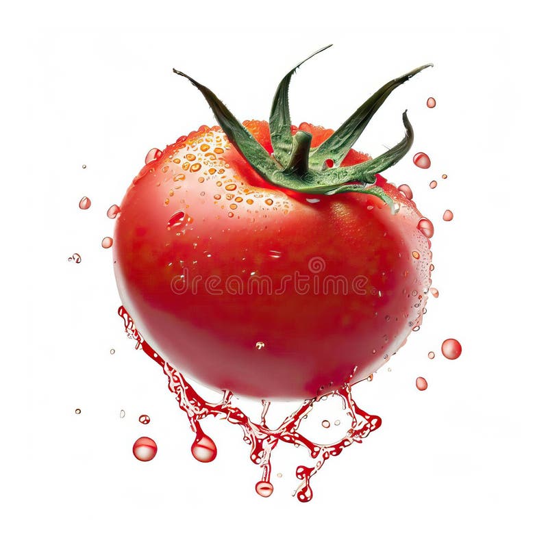 Red Cherry Tomato Splash Isolated on White Back Ground Stock ...