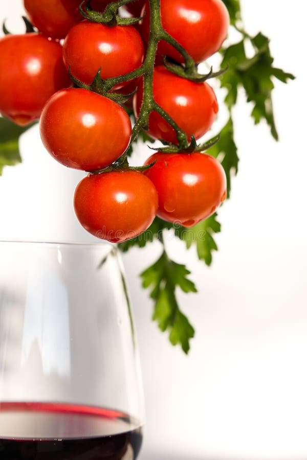 Red Cherry Tomatoes and Red Wine Stock Image - Image of tomatoes, wine ...