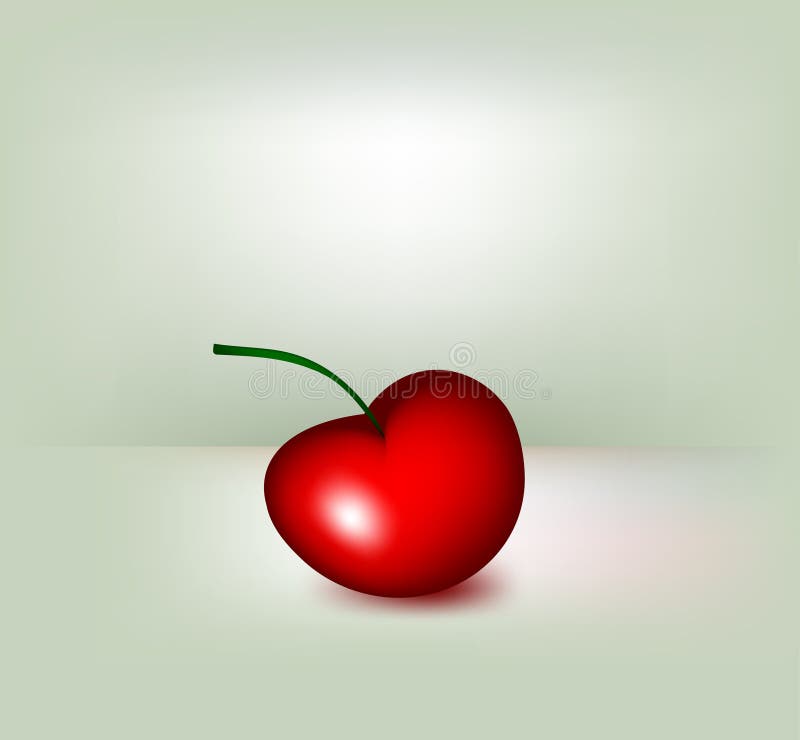 Red cherry. Vector stock vector. Illustration of leaf - 41113833