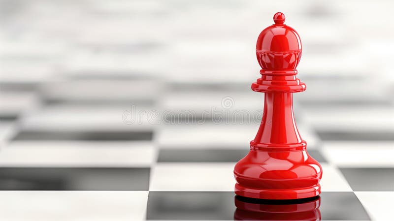 Red Chess Pawn on a Checkered Board Symbolizing Strategy and ...
