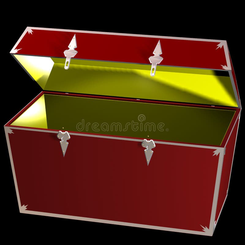 Treasure Chest with Glowing Contents Isolated on White Stock ...