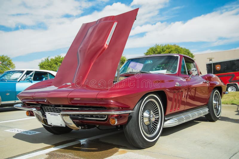Red 1966 Chevrolet Corvette Classic Car Editorial Photography - Image ...