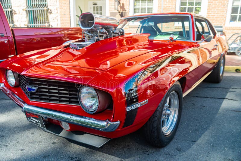Red Chevrolet 396 Retro Race Car with a Boosted Engine Editorial Photo ...