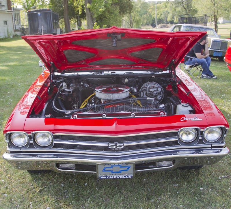 Red Chevy Chevelle SS Front View Editorial Stock Image - Image of ...