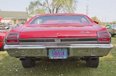 Red Chevy Chevelle SS Rear View Editorial Image - Image of vintage ...