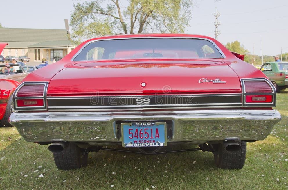 Red Chevy Chevelle SS Rear View Editorial Image - Image of vintage ...