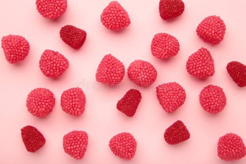 Red Chewing Sweets in the Form of Berries. Sweets in the Form of ...