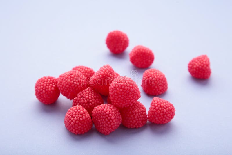 Red Chewing Sweets in the Form of Berries. Sweets in the Form of ...