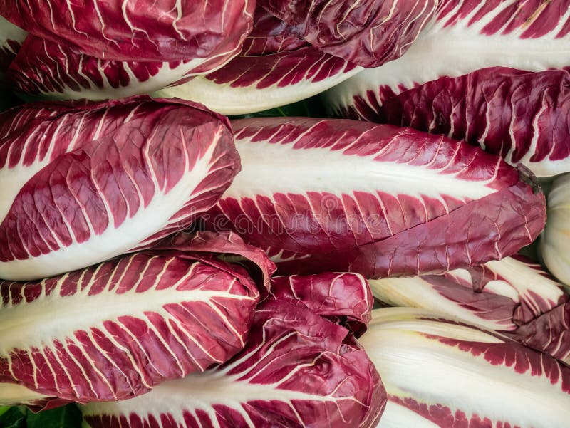 Red Chicory on a Farmers Market Stock Image - Image of food, vegan ...
