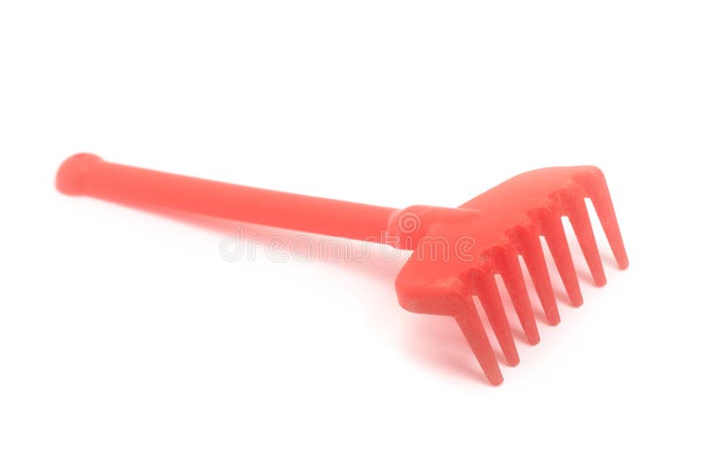 Red Children S Plastic Rake Stock Image - Image of cutout, small: 373310609