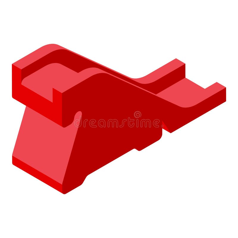 Red Children Slide Standing on a White Background Stock Vector ...