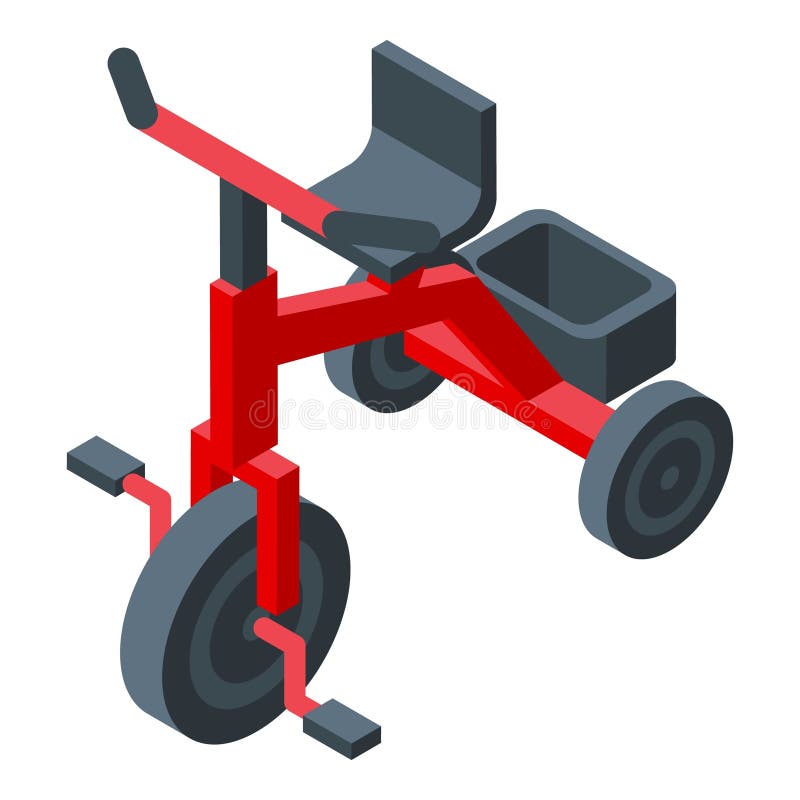 Children Red Tricycle Cartoon Icon Stock Vector - Illustration of human ...
