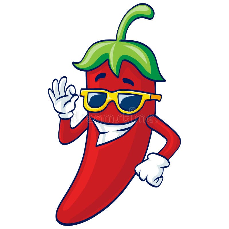 Red Chili Cartoon Mascot Logo Design Template Vector Stock Vector ...