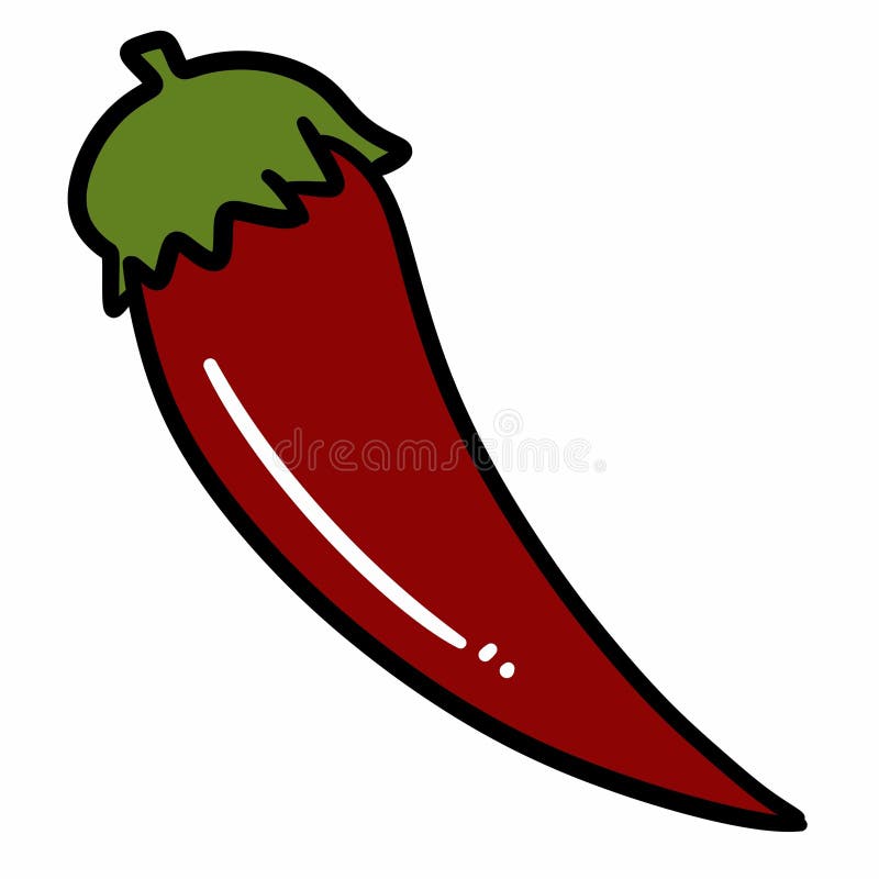 Red Chilli Cartoon on White Background Stock Illustration ...