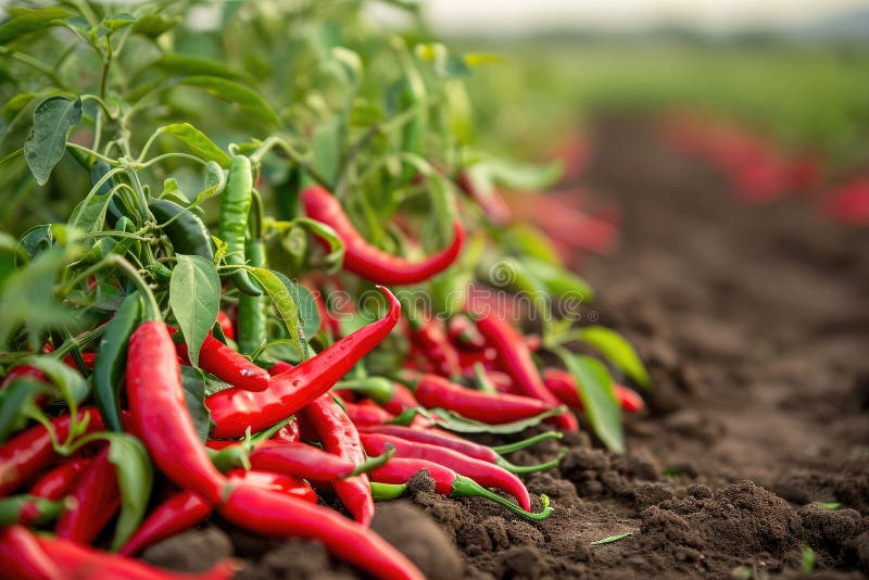 Red Chili Pepper Agriculture Harvesting Stock Illustration ...