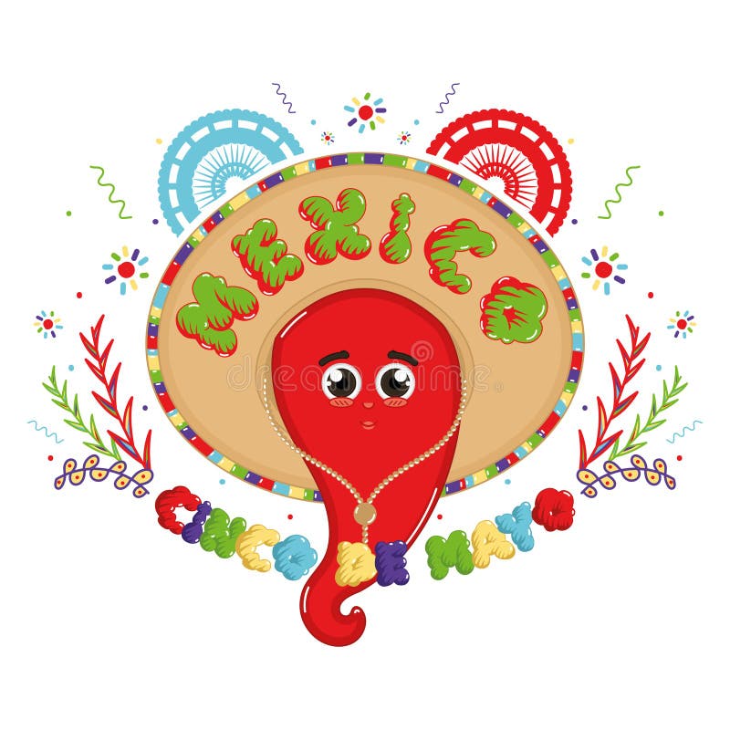 Red Chili Pepper Cartoon Cinco De Mayo Vector Stock Vector ...