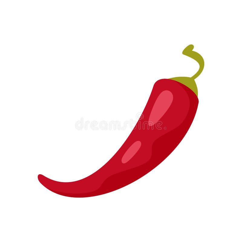 Red Chili Pepper Icon Flat Isolated Vector Stock Vector - Illustration ...