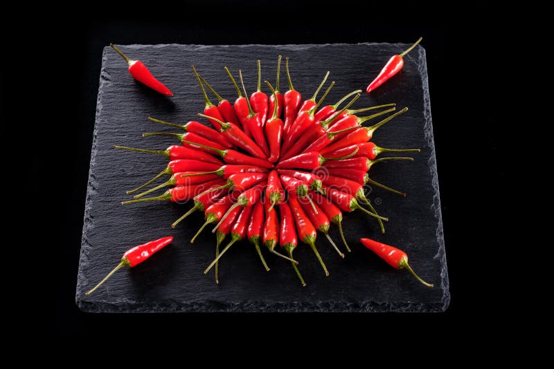 Red Chili Peppers Decorative Circle and Plate Stock Photo - Image of ...