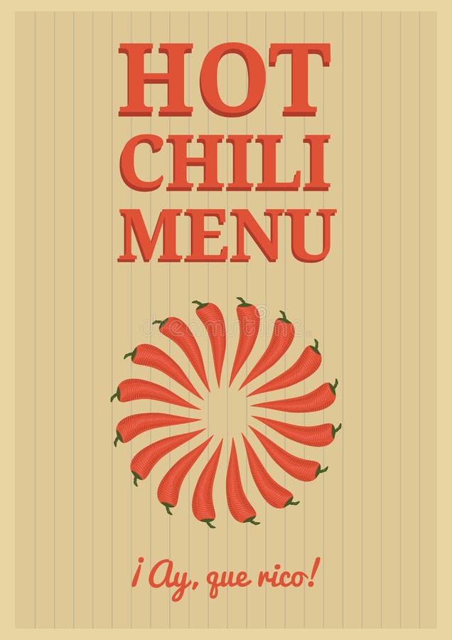 Red chili poster stock vector. Illustration of dinner - 42321931