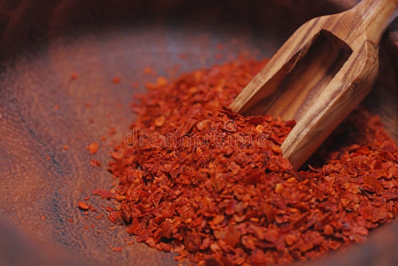 Chili Powder in a Wooden Bowl Stock Image - Image of sharpen, kitchen ...