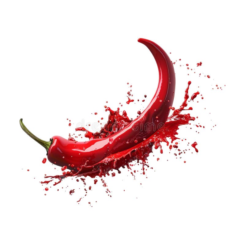 Red Chili Splash on Transparent Background - Ai Generated Stock ...