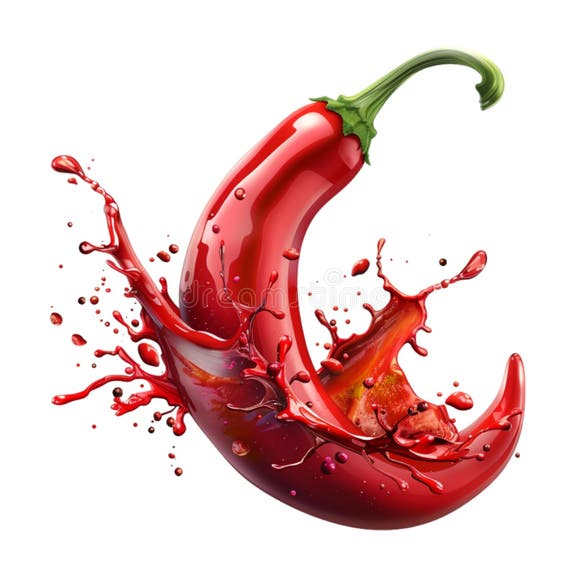 Red Chili Splash on Transparent Background - Ai Generated Stock ...